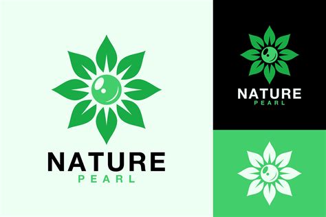 Nature Pearl Green Sea Shell Leaf Logo Design 38356435 Vector Art At