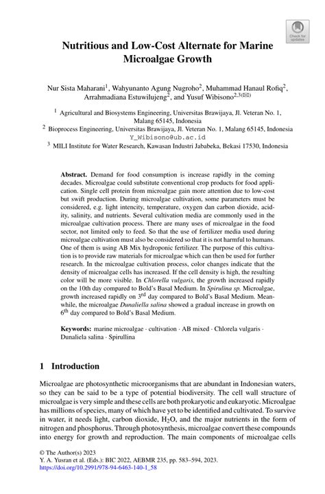 Pdf Nutritious And Low Cost Alternate For Marine Microalgae Growth