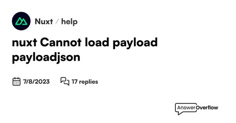 Nuxt Cannot Load Payload Payloadjson Nuxt