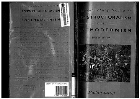 An Introductory Guide To Post Structuralism And Postmodernism Thamboo Book