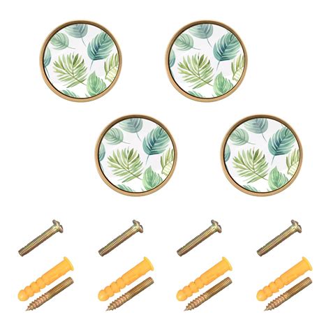 Tropical Leaves Cabinet Knobs Kitchen Drawers Knobs Door Round Pulls