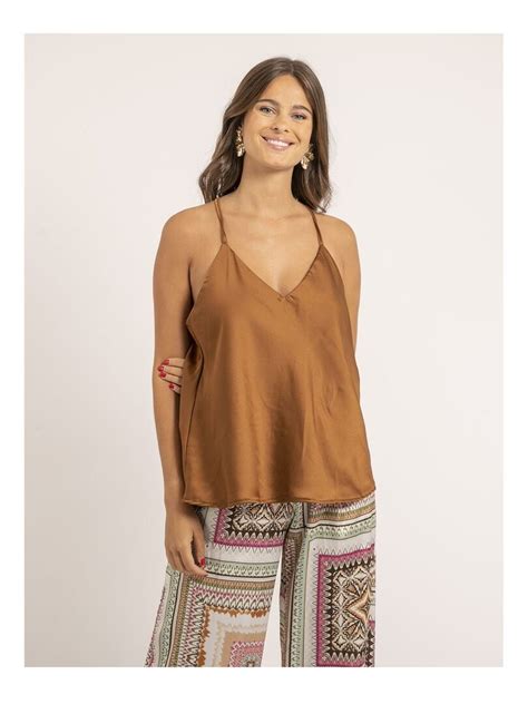 Caraco Satin Fidane Marron Caramel Kiabi Nu€