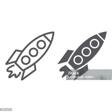 로켓 라인과 문양 아이콘 운송 및 공간 우주선 기호 벡터 그래픽 흰색 바탕에 선형 패턴 0명에 대한 스톡 벡터 아트 및 기타 이미지 Istock