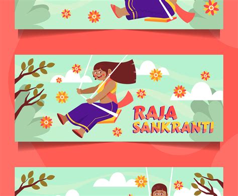 Woman Playing Swinging In Raja Sankranti Event Vector Art And Graphics
