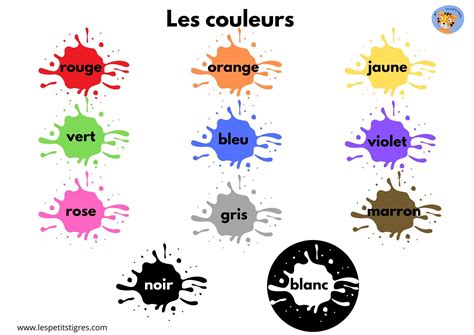 Vocabulary Of Colors In French Liste Des Couleurs Françaises Vyvvzc