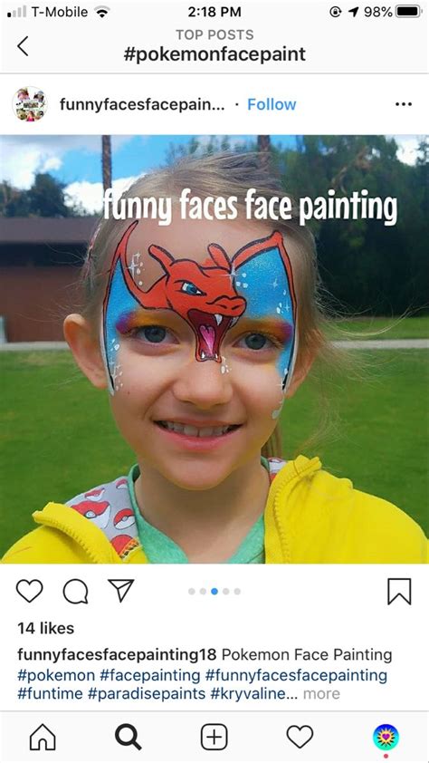 Charizard Face Paint Pokemon Facepaint Funny Faces Face Painting