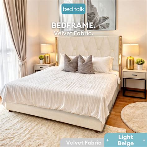 Free Install Bedtalk Melia Bedframe Soft Velvet Queen King