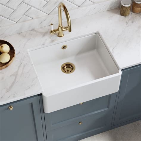 Fireclay Butler Sink Square Back 595mmw X 450mmd X 220mmh