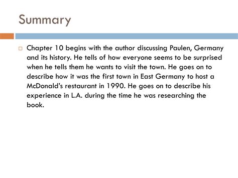 Ppt Fast Food Nation Chapter 10 A Global Realization Powerpoint