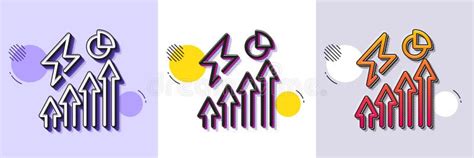 Electricity Consumption Line Icon Electric Power Price Inflation Sign