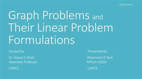 Graph Problem And Lp Formulation Pptx