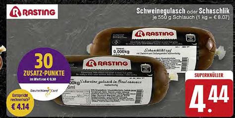 Rasting Schweinegulasch Oder Schaschlik Angebot Bei Edeka 1prospektede