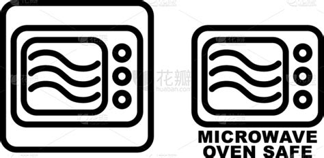 微波炉 安全的 黑色 图标 极简构图 容器 线条 一次性物品 风险 安全