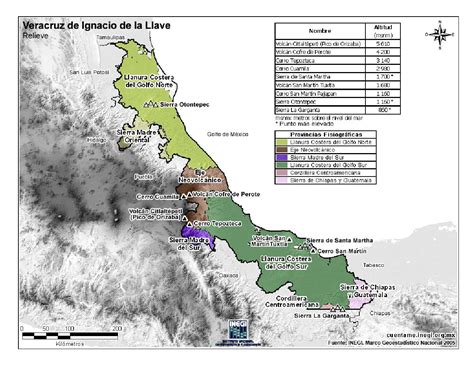 Mapa Para Imprimir De Veracruz Mapa En Color De Montañas De Veracruz