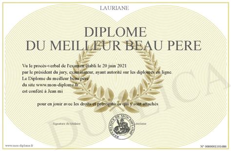 Diplome Du Meilleur Beau Pere Diplome Du Meilleur Beau Pere