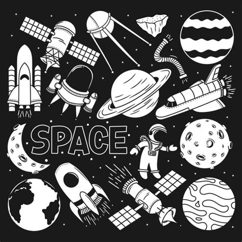 Space Black And White Vector Art Icons And Graphics For Free Download