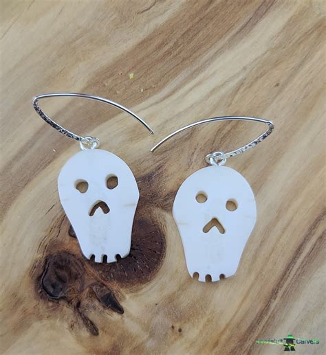 Ivory Skull Earrings