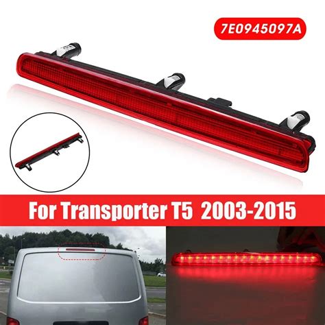 1 Unidad De Luz Trasera Lente Roja 18 Smd Led Luz De Freno De Alto Nivel 7e0945097a Para Vw T5