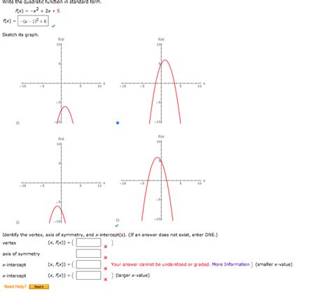 Solved Write The Quadratic Function In Standard Form X Chegg