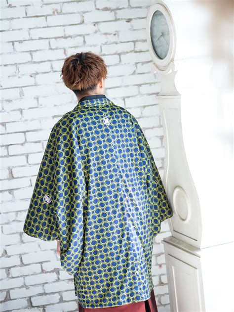 成人式｜二十歳の集い｜紋付袴レンタル｜全国宅配｜ドット 紺＋アルマジロ 赤袴（サイズ6号：177～181cm）