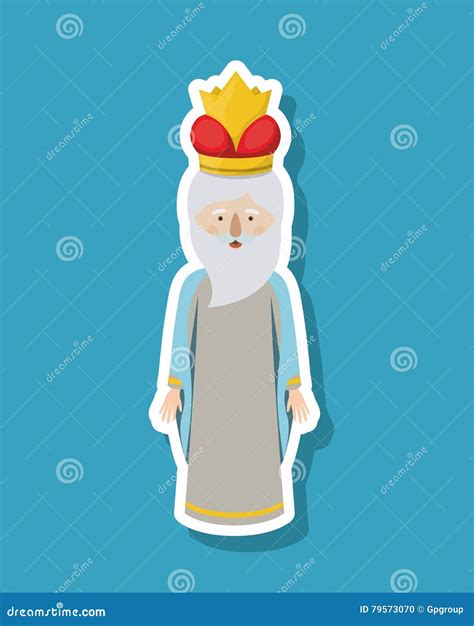 Wiseman Cartoon Of Happy Epiphany Day Design Vector Illustration