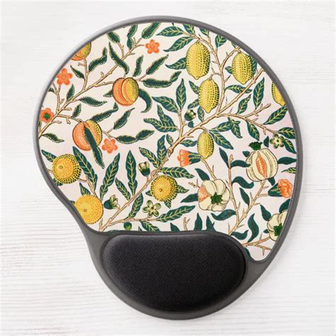 William Morris Fruit Pomegranate White Ornament Gel Mouse Pad Zazzle