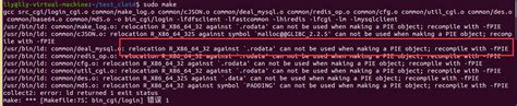 Ubuntu relocation R X against rodata can not be used when making a PIE object 灰信网