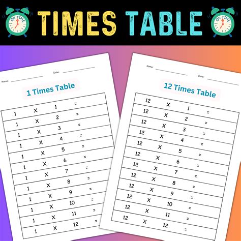 Times Table Exercises Printable Printable Free Templates