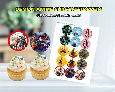 Demon Anime Cake Topper Anime Slayer Cupcake Topper Pdf Download