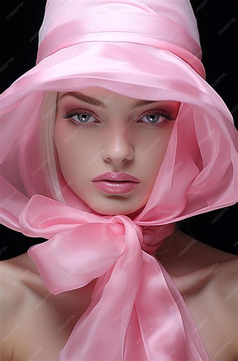 Premium Ai Image A Pink Hat With A Ribbon On It In The Style Of