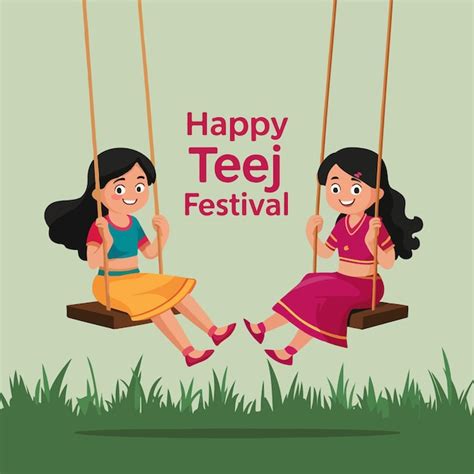 Premium Vector Happy Teej Festival Banner Design Template Background
