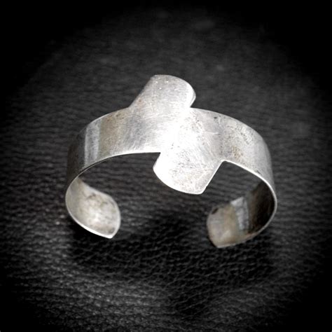 Vintage Taxco Sterling Silver Cuff Bracelet Mid Century Modern