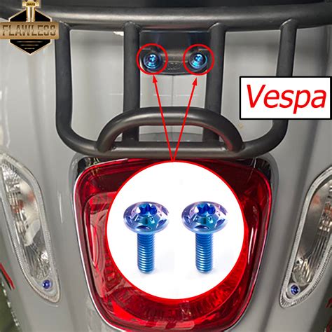 Flawless Ti Gr5 Vespa Sprint Primavera 150 น็อตสลักเกลียว ไทเทเนียมด้านหลัง M6 Shopee Thailand