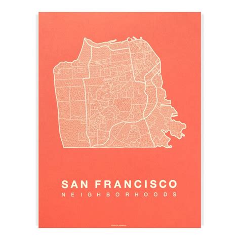 San Francisco Neighborhood Map San Francisco Map Poster San