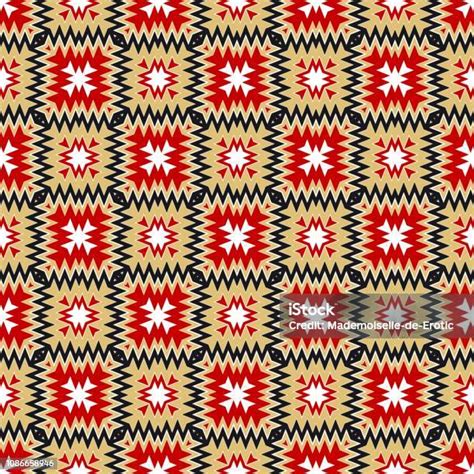 Cyclical Pattern Of Geometric Shapes Seamless Vector Illustration For