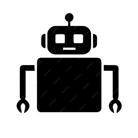 Pictograma De Aprendizaje Automático Del Robot Vector Premium
