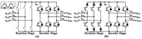 Topologies Of The Indirect Matrix Converter A And The Unidirectional