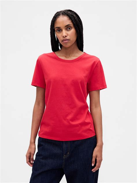 Vintagesoft Red Crew Neck Short Sleeve T Shirt Gap