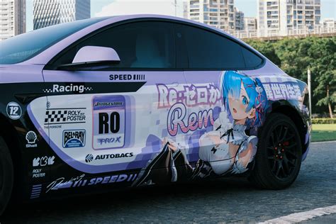 Cryroc Tesla Model3 X Re Zero Rem Itasha Design Case