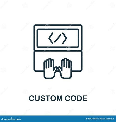 custom code icon from production management collection simple line custom code icon for