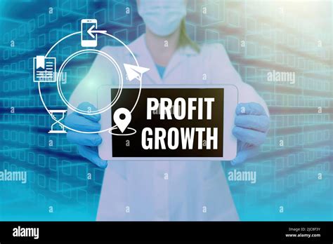 Hand Writing Sign Profit Growth Business Idea Objectives Interrelation