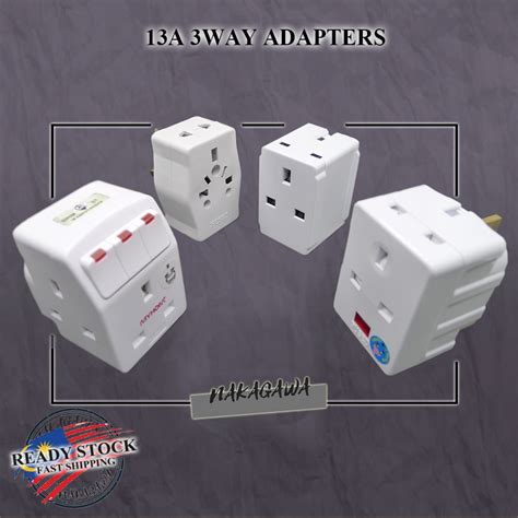 13a 3way Adapter Multi Gang Socket Extension For Travel Universal Shopee Malaysia