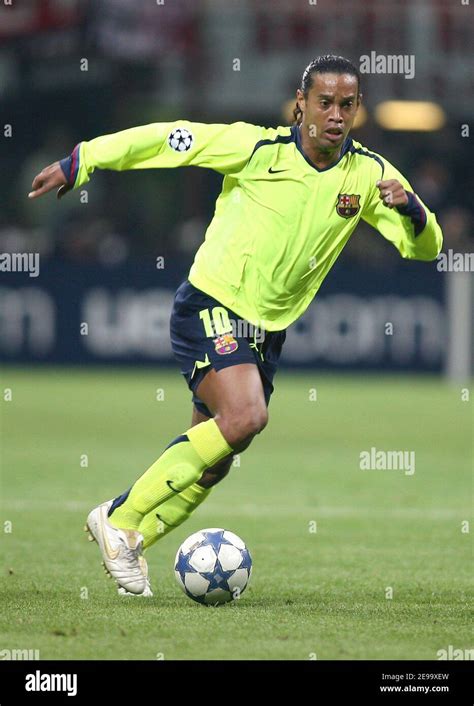 Barcelonas Ronaldinho In Action During The Uefa Champions League Semi