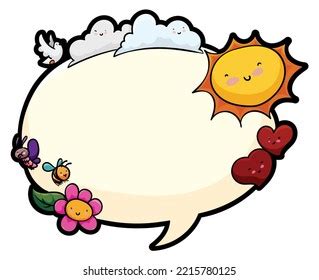 Floating Speech Bubble Template Decorated Kind Stock Vector Royalty Free Shutterstock