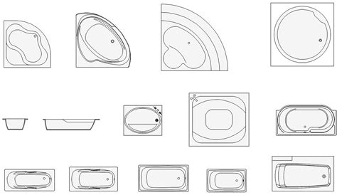 Bathtubs Cad Blocks In Plan And Section Free Dwg Download