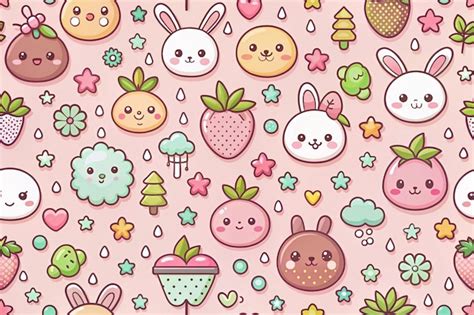 A Cute Aesthetic Wallpapers Design In Background Premium Ai Generated