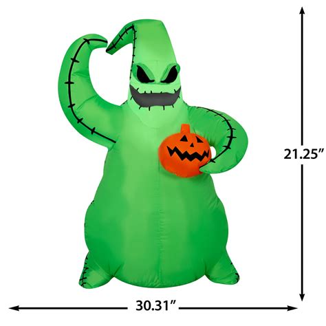Gemmy Airblown Inflatable Green Oogie Boogie Holding Pumpkin Disney