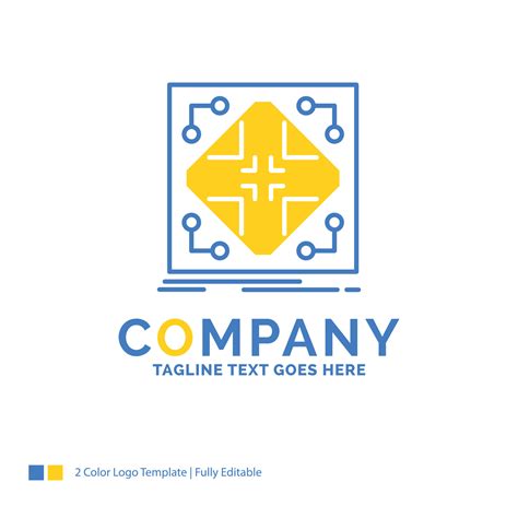 Data Infrastructure Network Matrix Grid Blue Yellow Business Logo