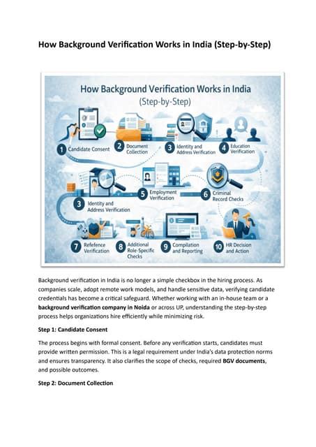 Comprehensive Guide To Background Verification Process In India Pdf