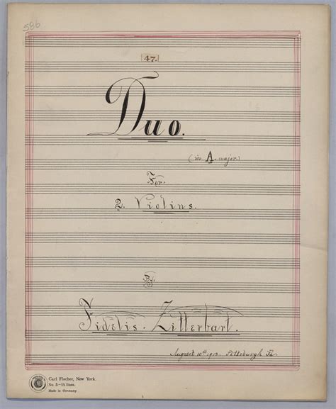 Duo For 2 Violins No47 Zitterbart Jr Fidelis Imslp